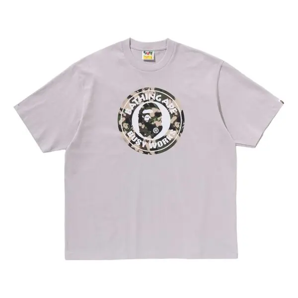 A BATHING APE Map Camo Busy Works Relaxed Fit T-shirt - Gray