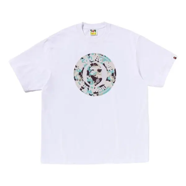 A BATHING APE Map Camo Busy Works Relaxed Fit T-shirt - White