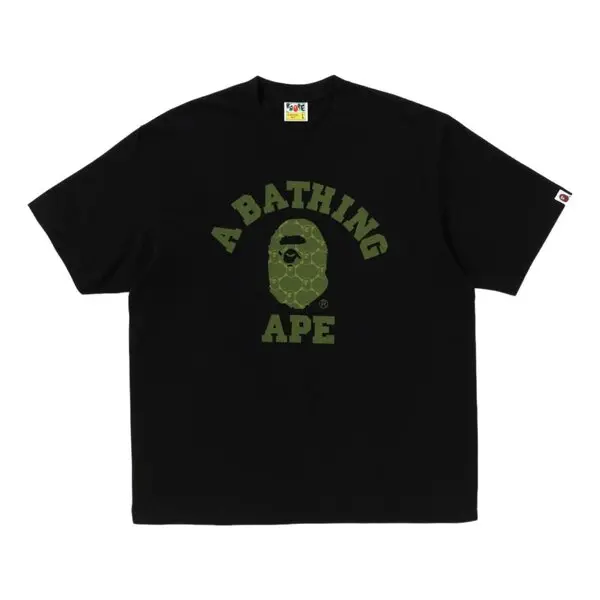 A BATHING APE College Monogram College Relaxed Fit T-shirt - Black