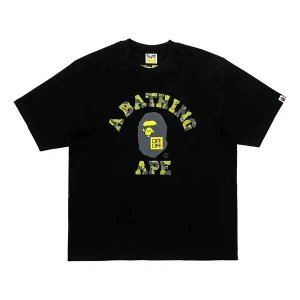 A BATHING APE X Cristiano Ronaldo Cr7 Life College Relaxed Fit T-shirt - Black