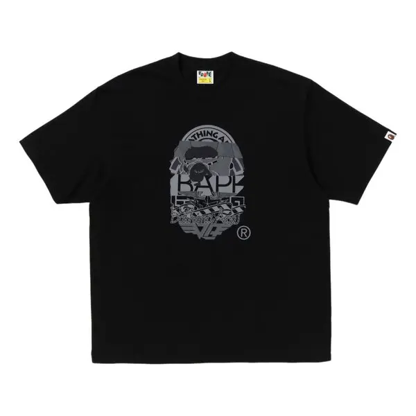 A BATHING APE Multi Logo Ape Head Relaxed Fit T-shirt - Black
