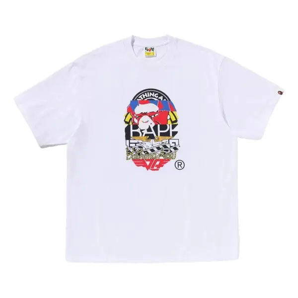 A BATHING APE Multi Logo Ape Head Relaxed Fit T-shirt - White