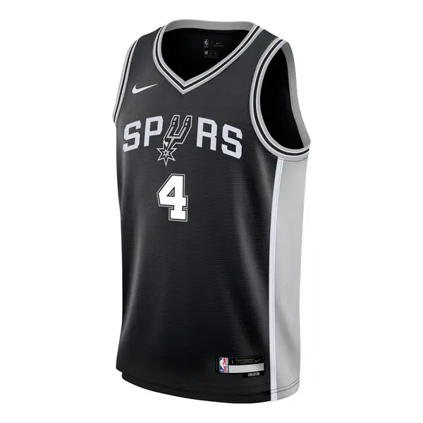 Nike Nba De'aaron Fox San Antonio Spurs Icon Edition Swingman Jersey - Black