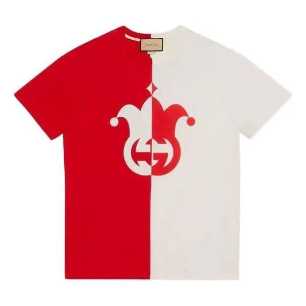 Gucci Cotton Jersey T-shirt With Jester Clown Print 'red White - Red/white