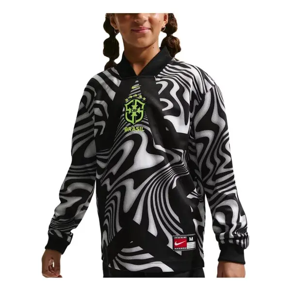 Nike Brazil Hollywood Keeper Dri-fit Soccer Jersey 'black Volt - Black/volt