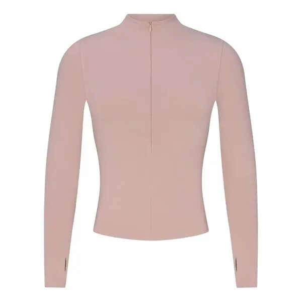 Nike X Skims Matte Zip Front Long Sleeve Top - Himalayan