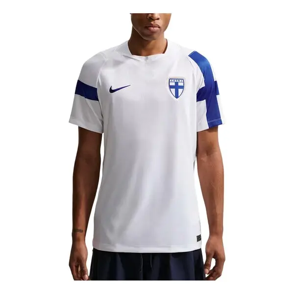 Nike Finland 2026 Stadium Home Dri-fit Soccer Replica Jersey 'white Hyper Blue - White/hyper Blue