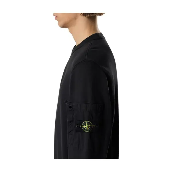 Stone Island 6100019 Seasonal Pocket Crewneck Sweatshirt - Black