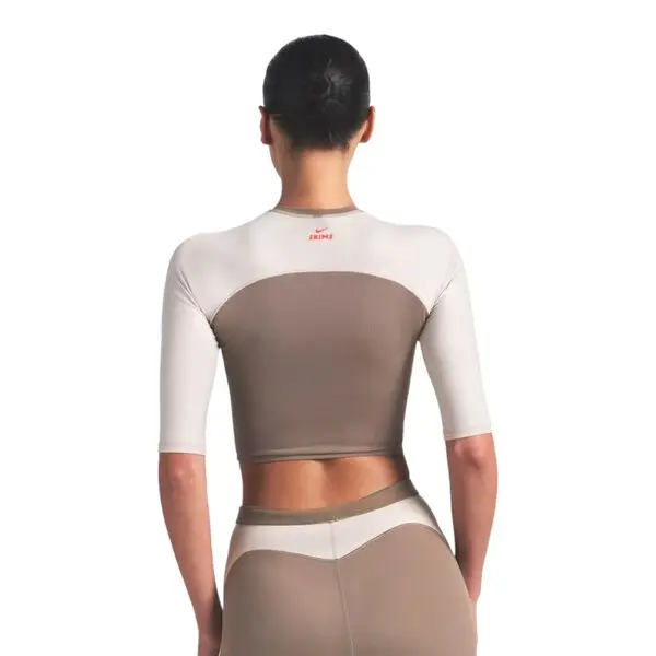 Nike X Skims Shine Padded Crop Top - Truffle/stone
