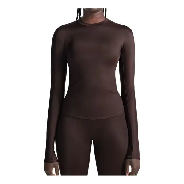 Nike X Skims Shine Long-sleeve Crew-neck Top - Phoenix