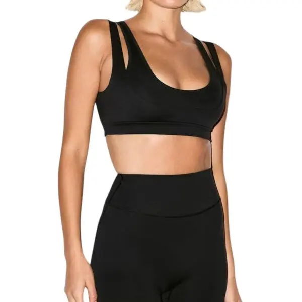 Nike X Skims Matte Double Strap Scoop Bra - Obsidian