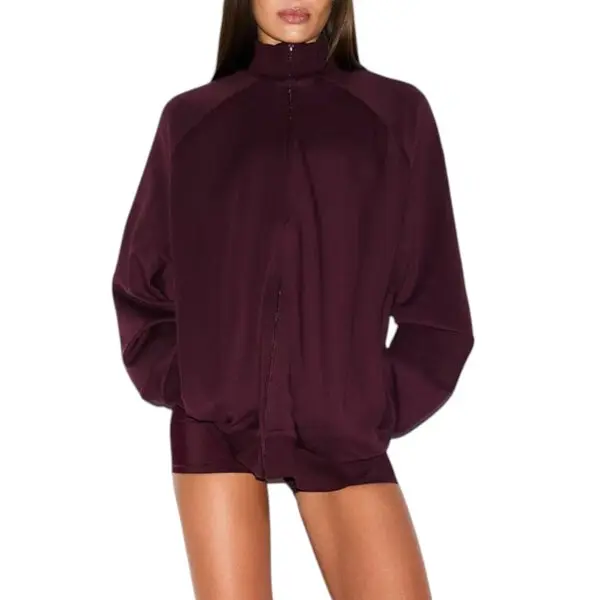 Nike X Skims Matte Tricot Oversized Full-zip Track Jacket