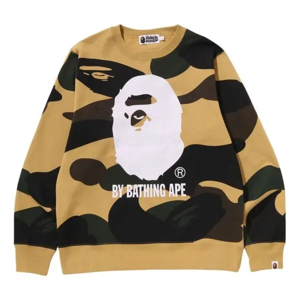 A BATHING APE Giant 1st Camo Crewneck - Yellow