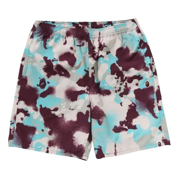 A BATHING APE Camouflage Print Beach Shorts