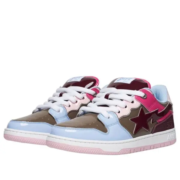 A BATHING APE Sk8 Sta Bold Sneakers - Blue/brown/pink