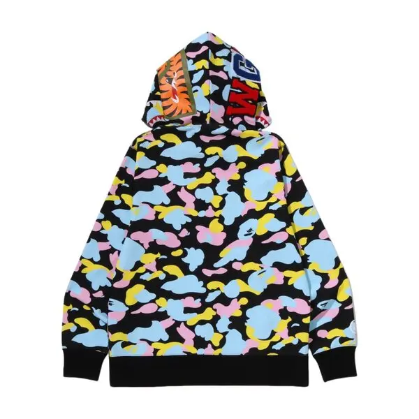 A BATHING APE Multi Camo Shark Full Zip Hoodie