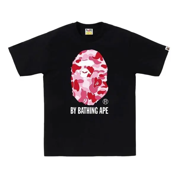 A BATHING APE Abc Camo T-shirt 'black Pink - Black/pink
