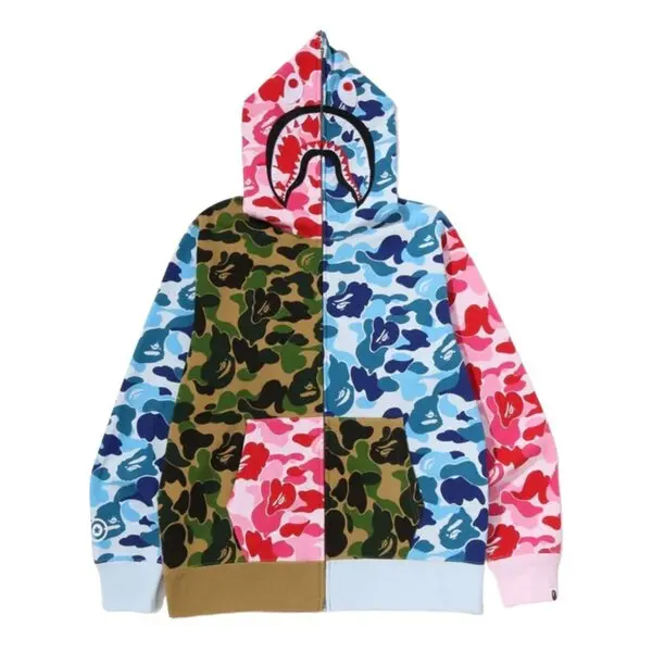 A BATHING APE Abc Camo Crazy Shark Full Zip Hoodie - Multicolor
