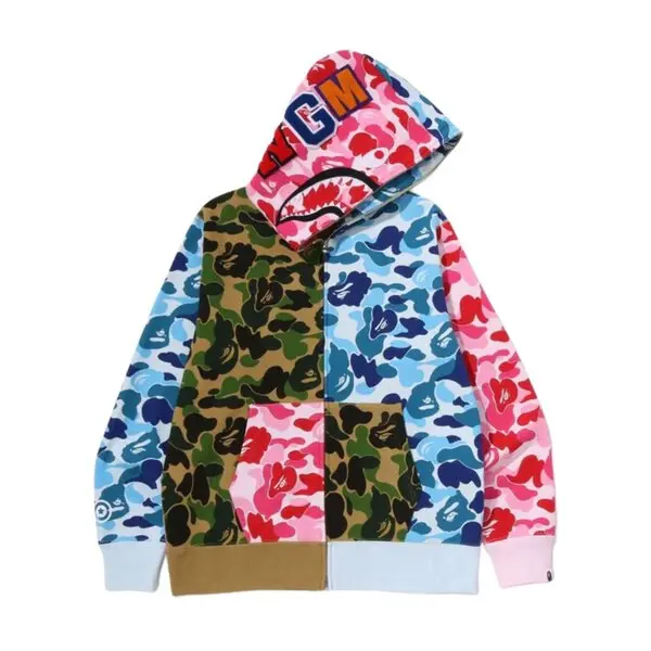 A BATHING APE Abc Camo Crazy Shark Full Zip Hoodie