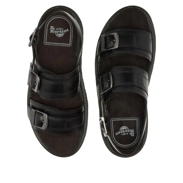 Dr. Martens Two Strap Orleans Leather Sandals - Black