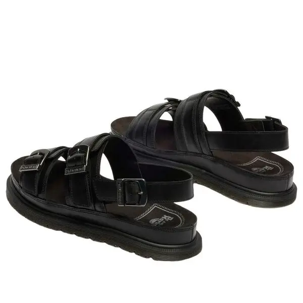 Dr. Martens Two Strap Orleans Leather Sandals - Black