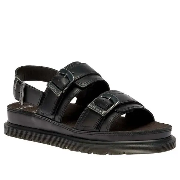 Dr. Martens Two Strap Orleans Leather Sandals - Black