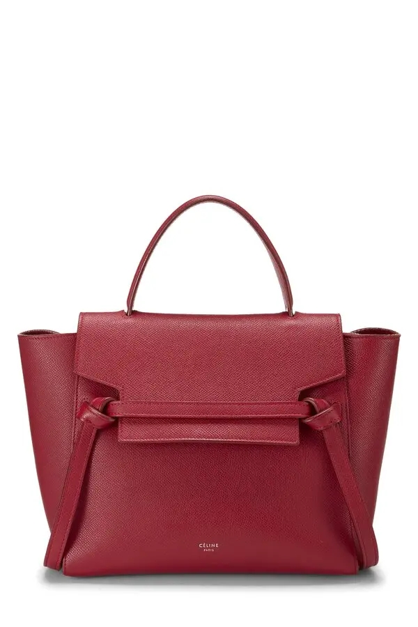 Celine Grained Calfskin Belt Bag - Red