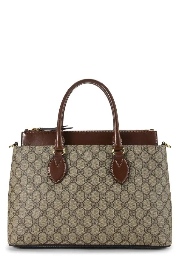Gucci Original Gg Supreme Canvas Multi Top Tote - Brown