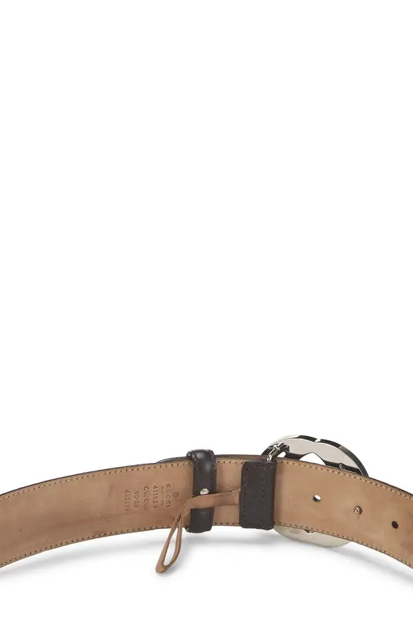 Gucci Ssima Leather Interlocking Belt 90