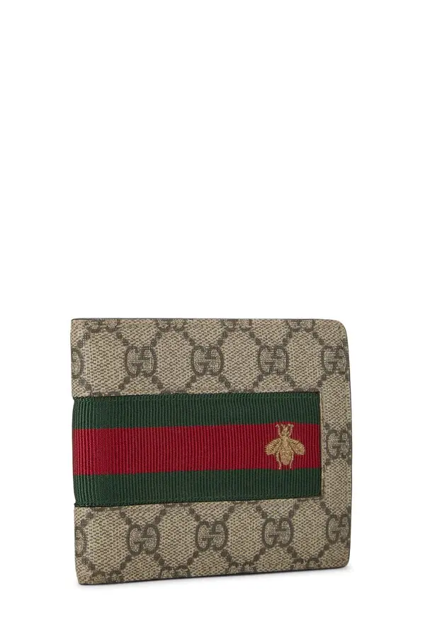 Gucci Gg Supreme Canvas Web Bee Bifold Wallet