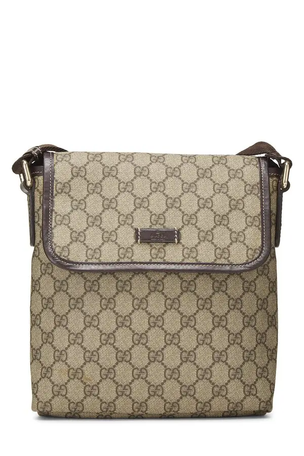 Gucci Gg Supreme Canvas Messenger Bag - Beige