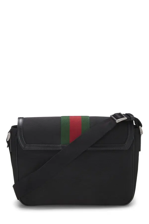 Gucci Techno Canvas Web Flap Messenger