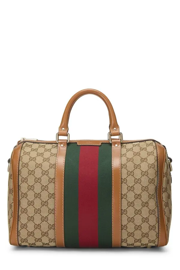 Gucci Original Gg Vintage Web Boston Bag - Orange