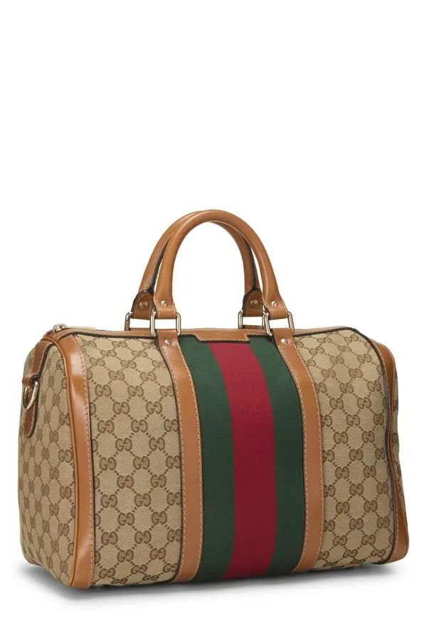 Gucci Original Gg Vintage Web Boston Bag