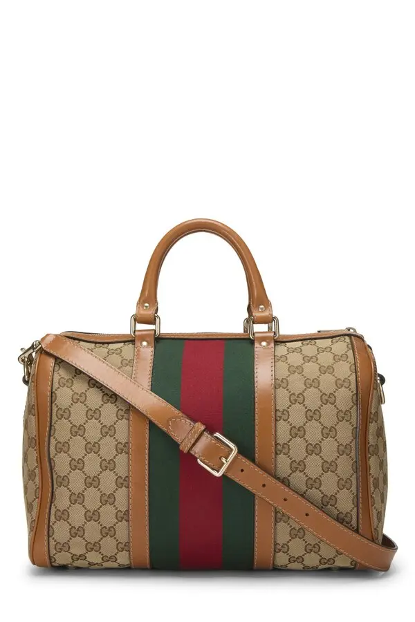 Gucci Original Gg Vintage Web Boston Bag
