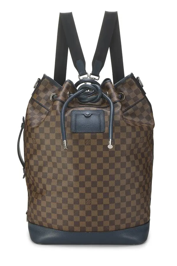 LOUIS VUITTON Navy Damier Ebene Sac Marin - Brown