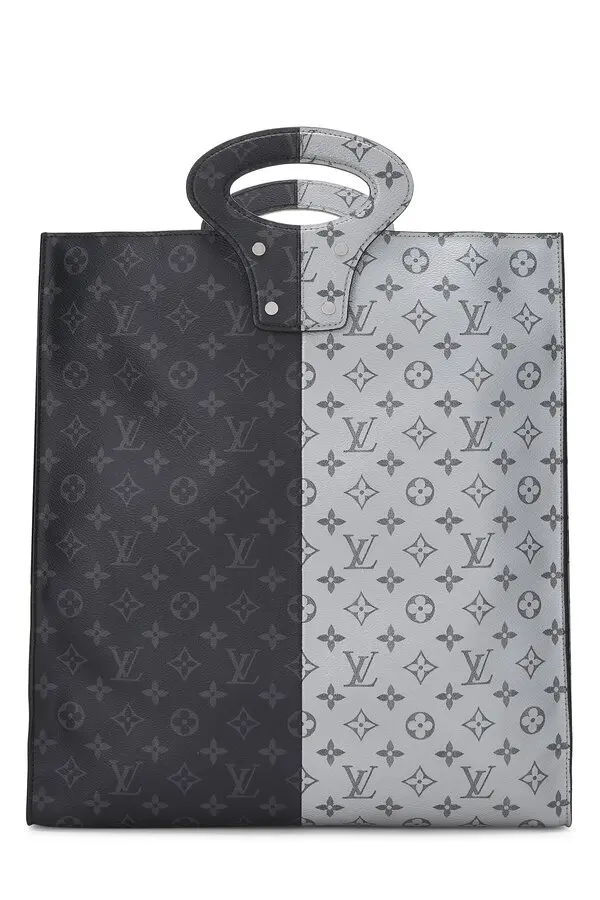 LOUIS VUITTON Monogram Eclipse Split North-south Tote - Black