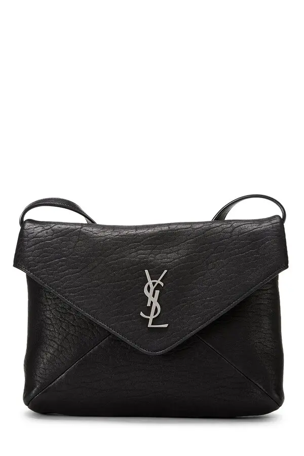 Saint Laurent Lambskin Cassandre Envelope Messenger - Black