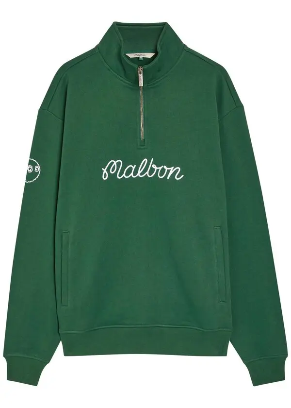 MALBON Ridge Logo Hooded Stretch-shell Anorak Jacket - Green