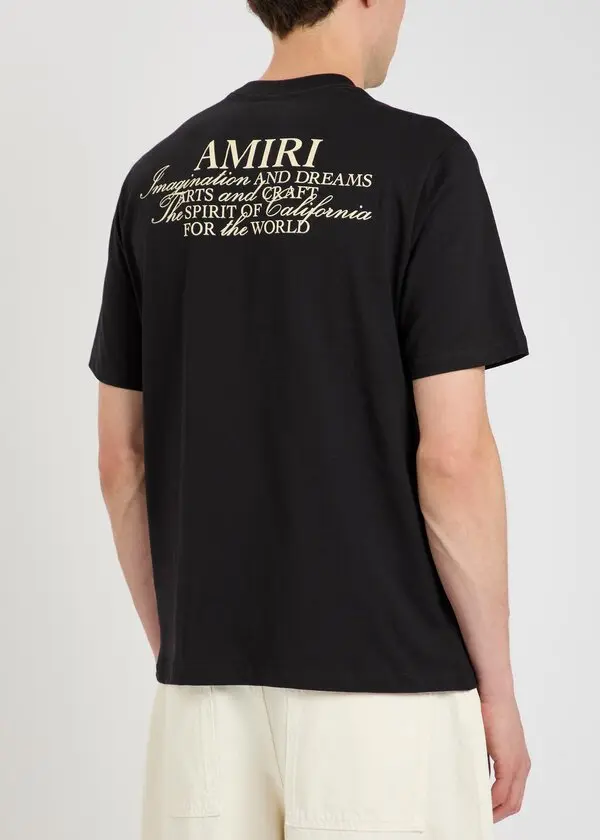 Amiri Spirit Logo-appliquéd Cotton T-shirt - Black