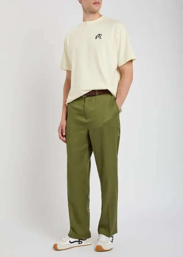 MALBON Origin Printed Cotton T-shirt - Cream