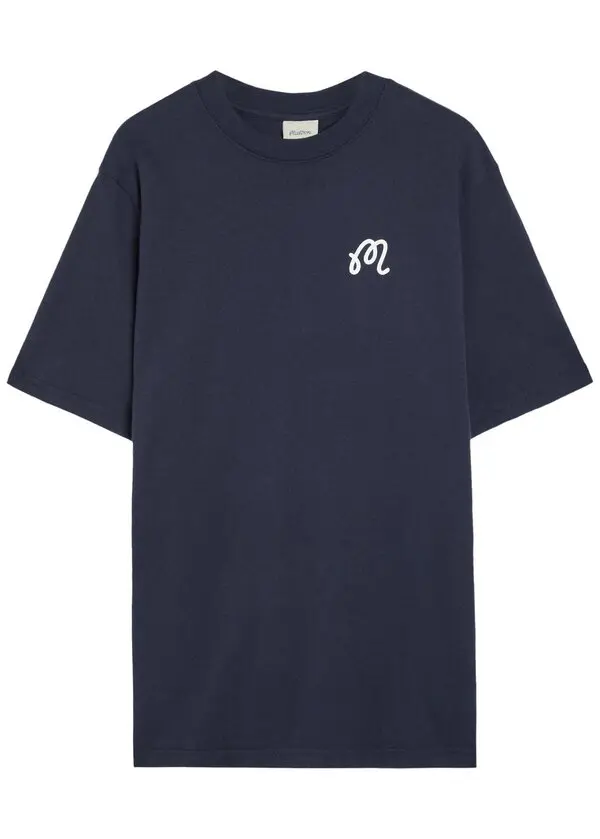 MALBON Origin Printed Cotton T-shirt - Navy
