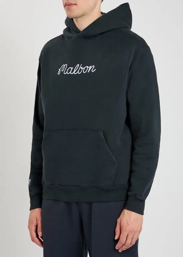 MALBON Feque Logo-embroidered Hooded Cotton Sweatshirt