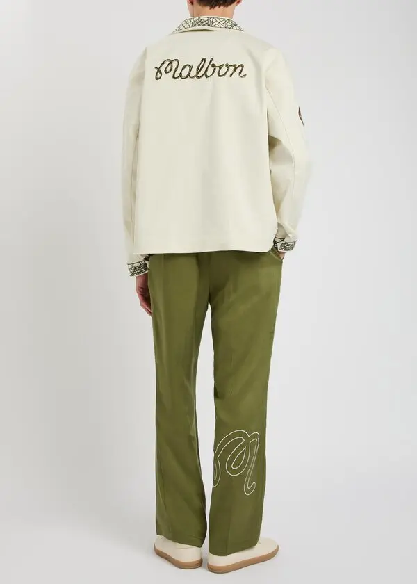 MALBON Harvets Embroidered Stretch-denim Jacket