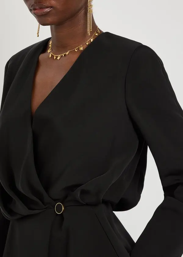 Chloé Draped Woven Wrap Blouse