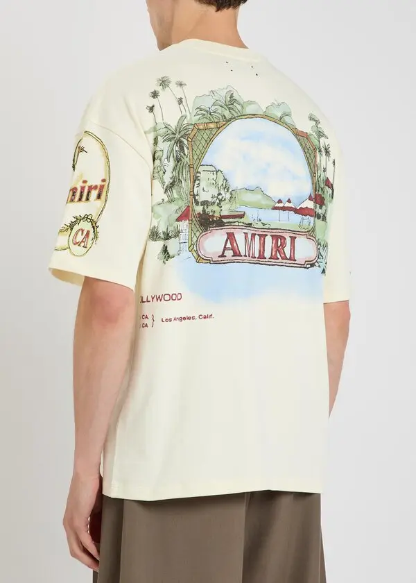 Amiri Vista Hj Skate Printed Cotton T-shirt - Ivory