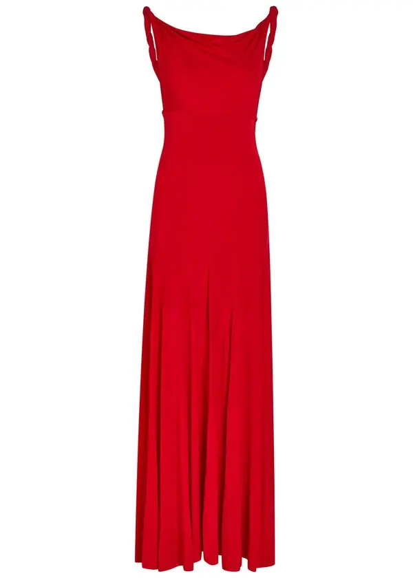 Alice + Olivia Noelia Panelled Stretch-jersey Maxi Dress - Red