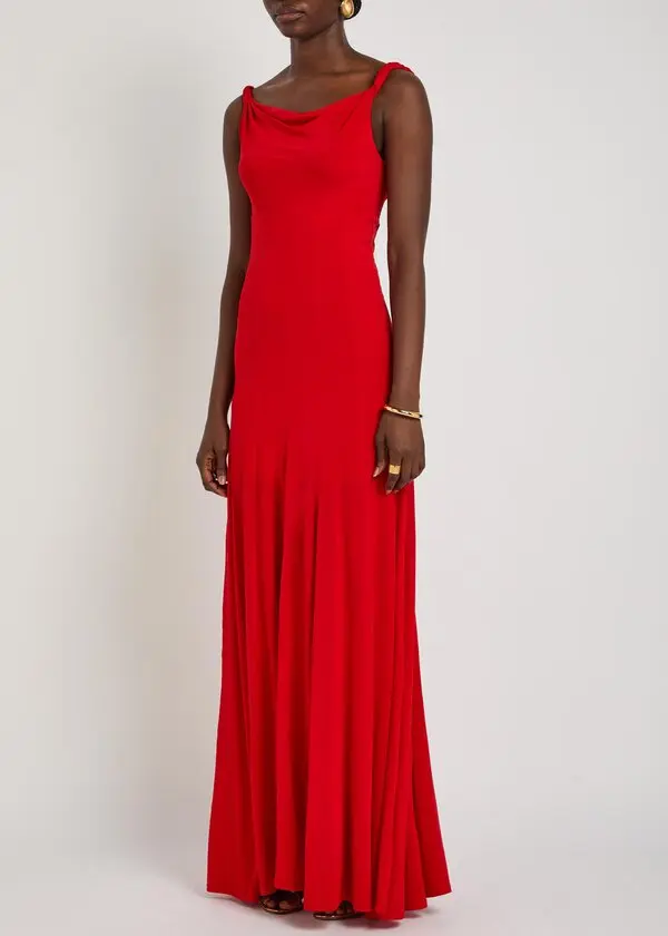 Alice + Olivia Noelia Panelled Stretch-jersey Maxi Dress