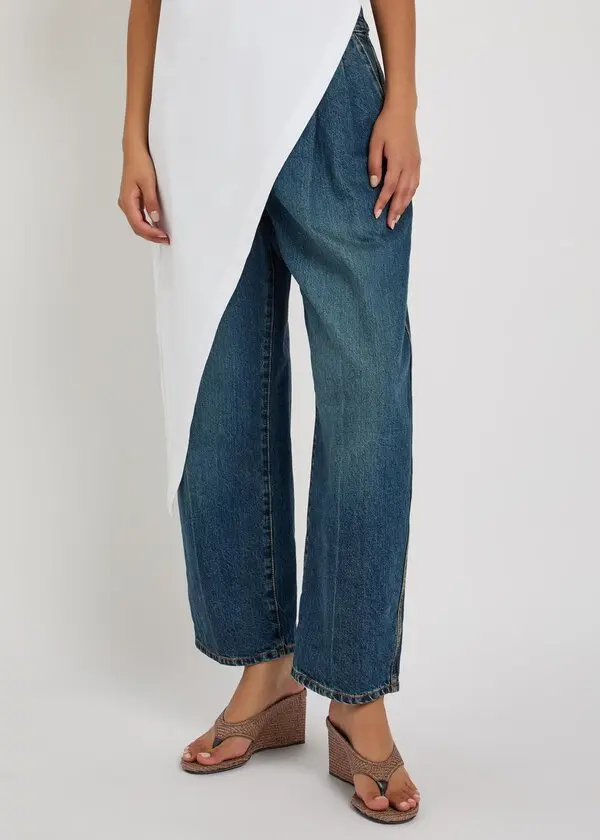 Alaïa Raffia Thong Wedge Mules