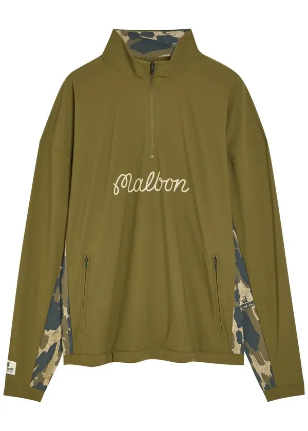 MALBON Tour Divot Logo Camouflage Half-zip Stretch-jersey Jacket